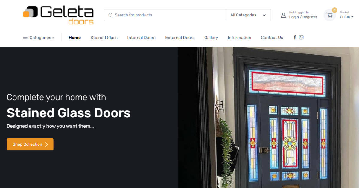 Bespoke Stained Glass Doors | Internal and External | Geleta Doors